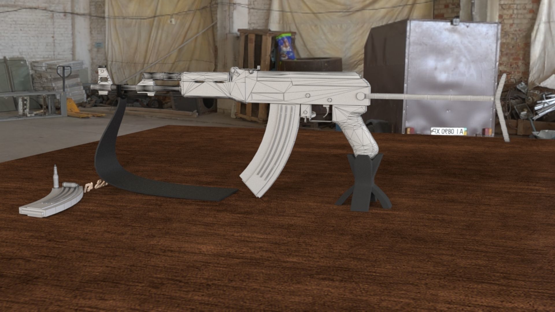 3D model Russian AKS 47 Assault Rifle 3D Model VR / AR / low-poly ...