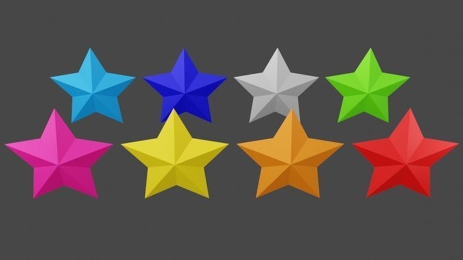 3D model Colorful Star Collection VR / AR / low-poly | CGTrader