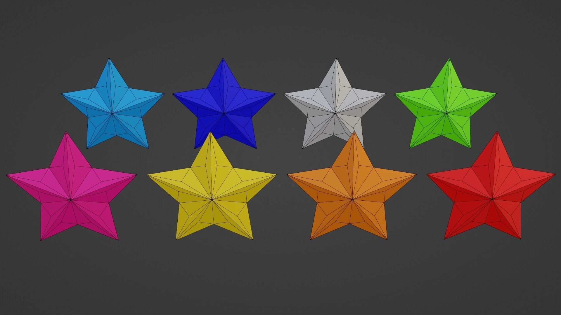 3D model Colorful Star Collection VR / AR / low-poly | CGTrader