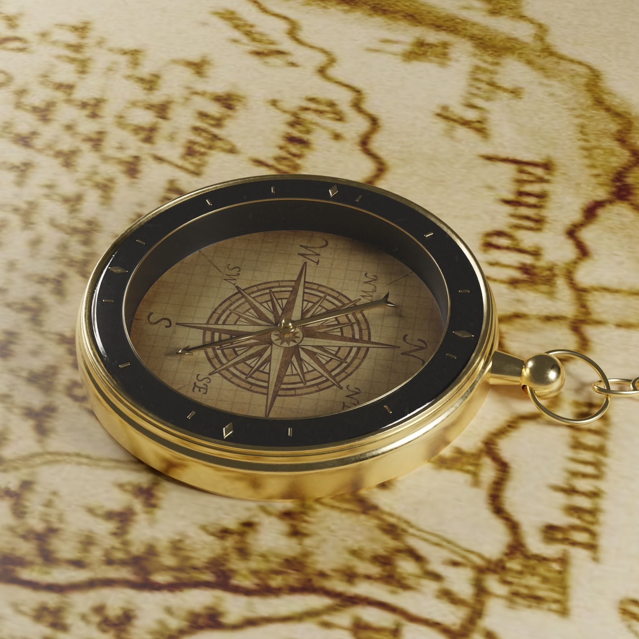 3D model Antique Compass VR / AR / low-poly | CGTrader