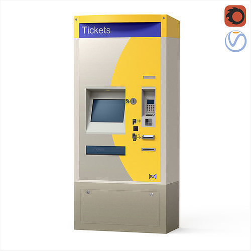 3D model Biletomat ticket validation card payment machine VR / AR / low ...