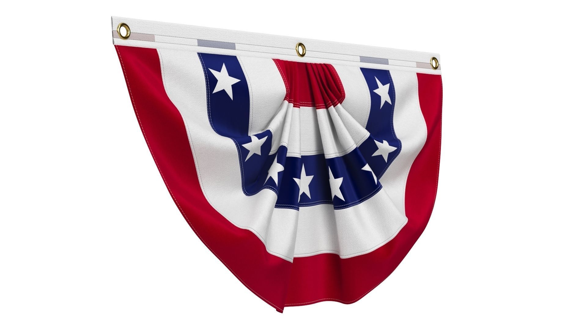 American Flag Bunting Banner Set 3D model | CGTrader