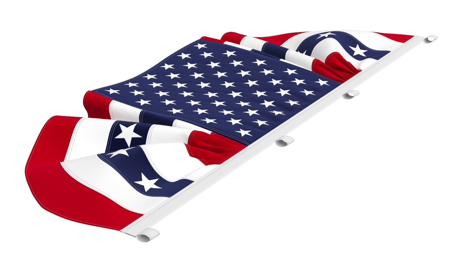 American Flag Bunting Banner Set 3D model | CGTrader