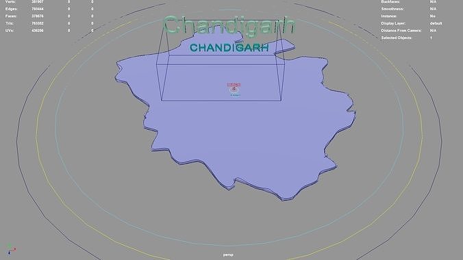 Chandigarh India map region 3D model geography political 3D model ...
