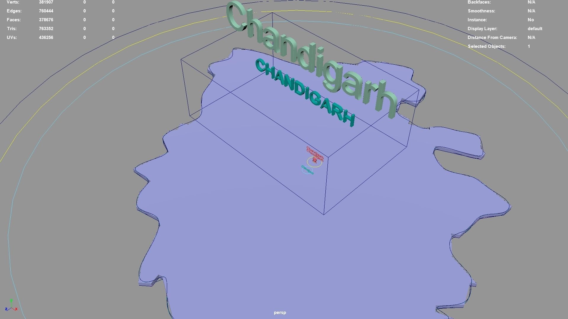 Chandigarh India map region 3D model geography political 3D model ...
