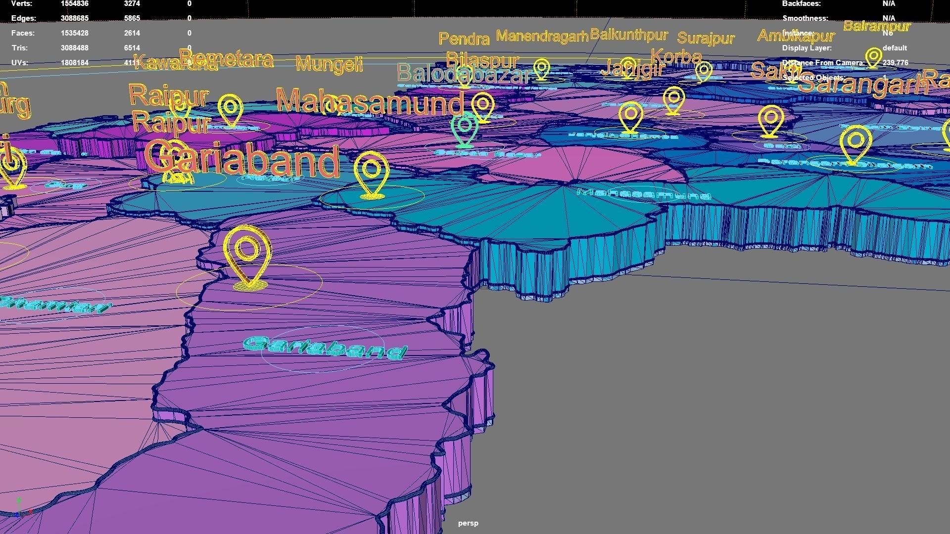 Chhattisgarh India map region 3D model geography political 3D model ...