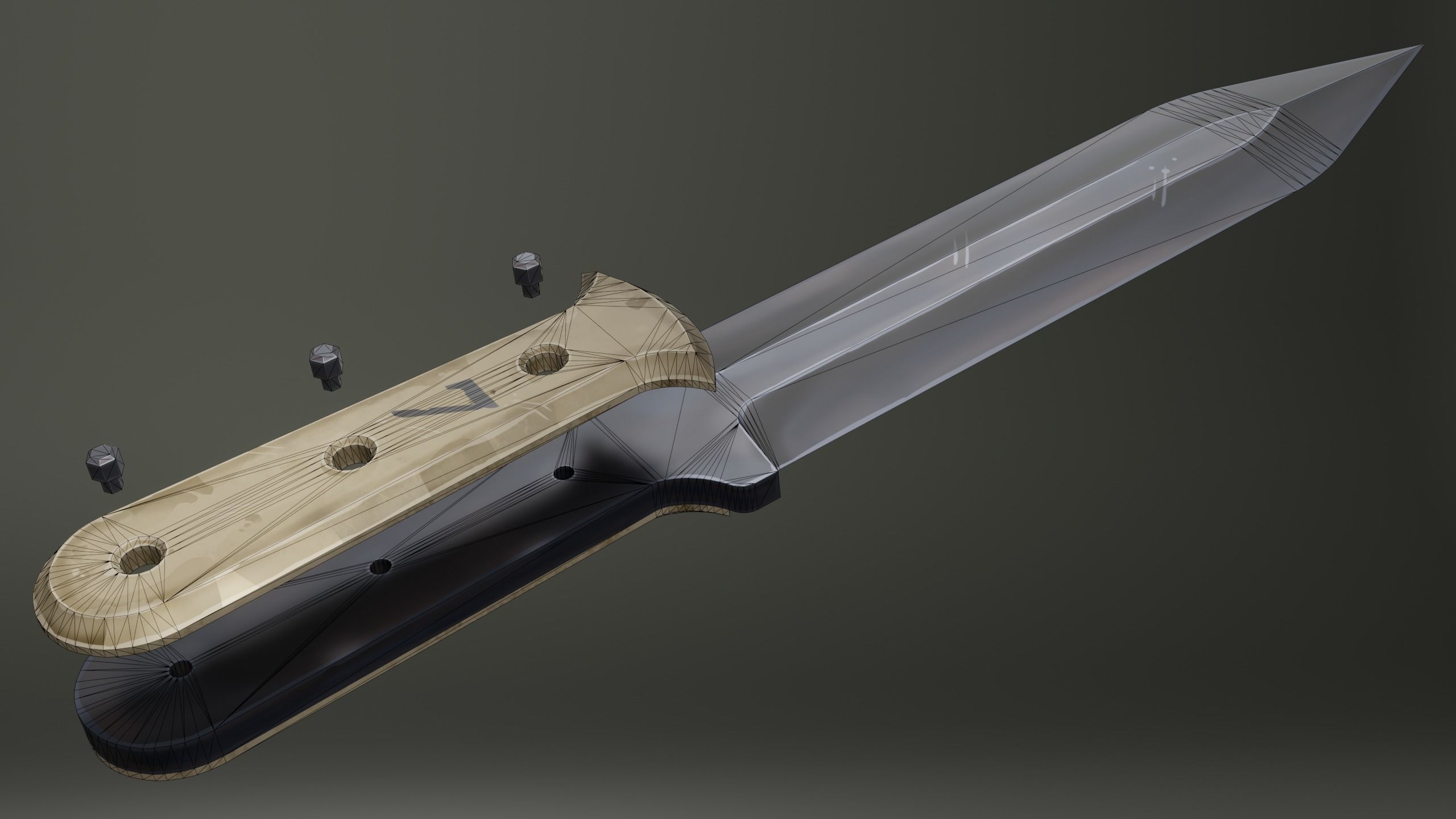 3D model Stylized Military Knife VR / AR / low-poly | CGTrader
