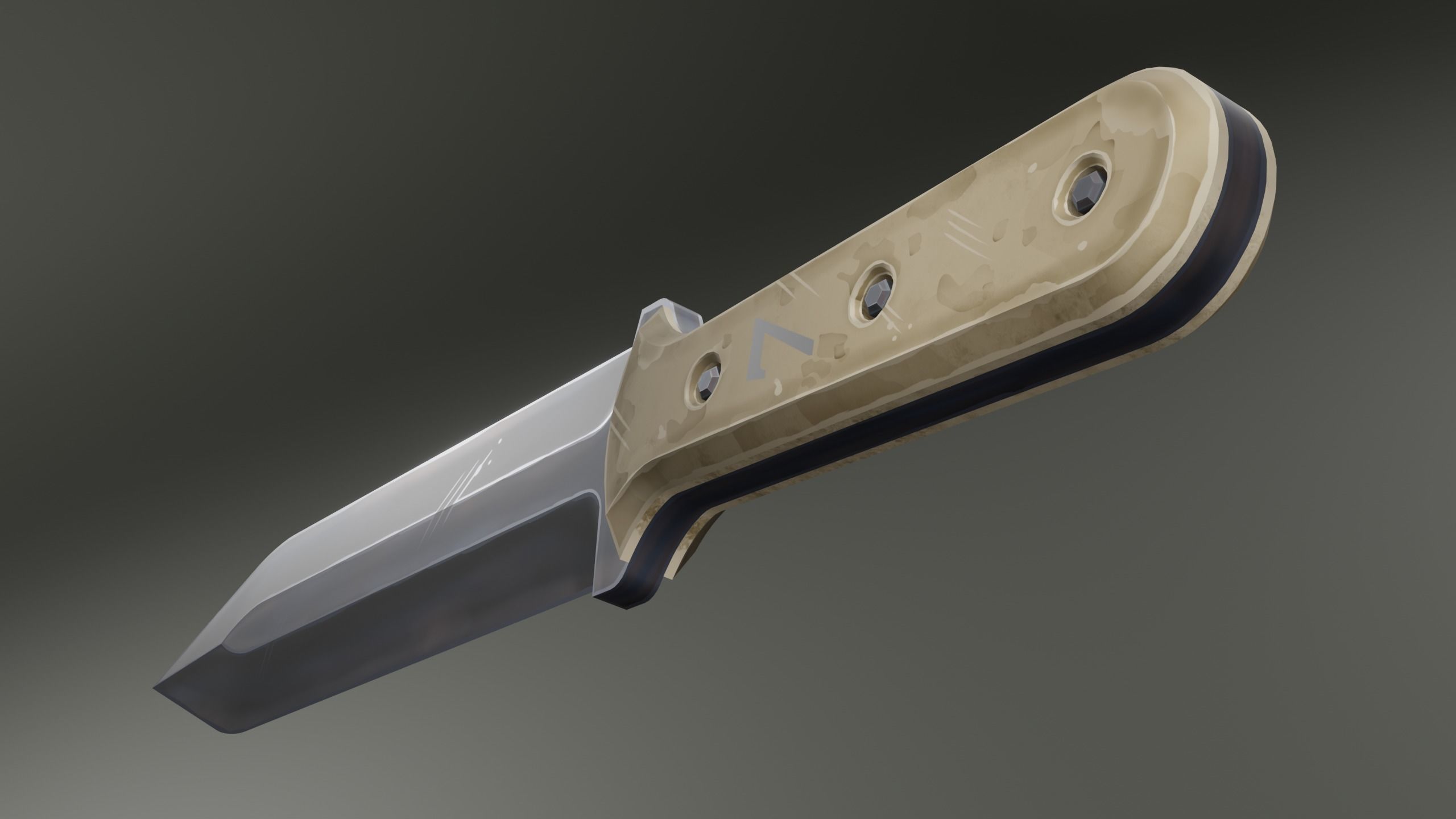 3D model Stylized Military Knife VR / AR / low-poly | CGTrader