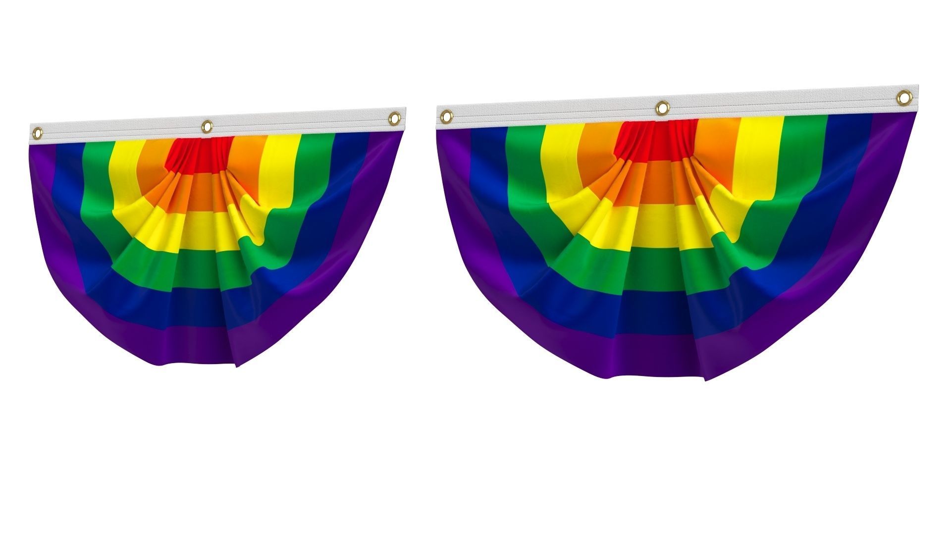 Rainbow Pride Flag Bunting 3D model | CGTrader
