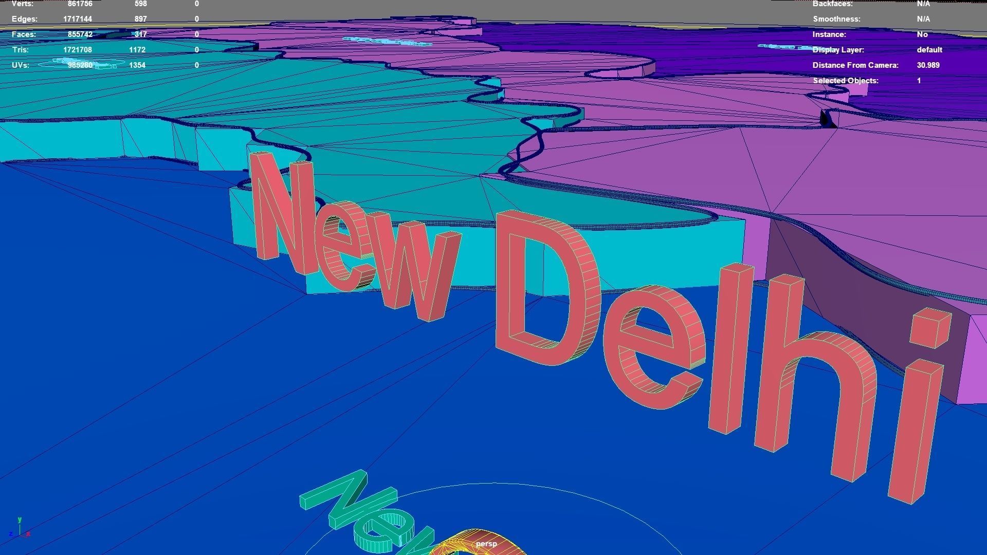 Delhi India map region 3D model geography political geographic 3D model ...