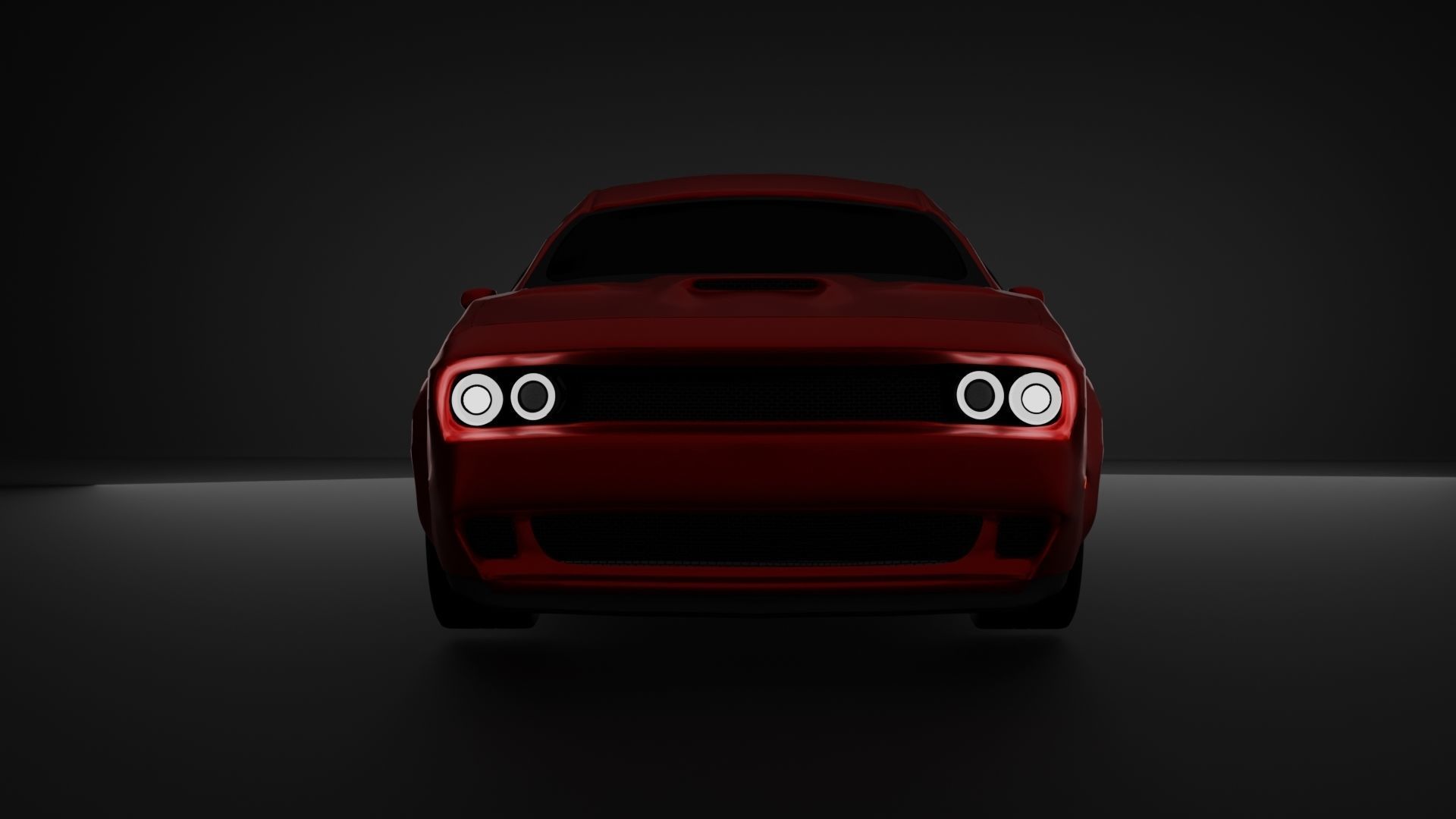 Dodge Challenger Hellcat 3D model animated rigged | CGTrader