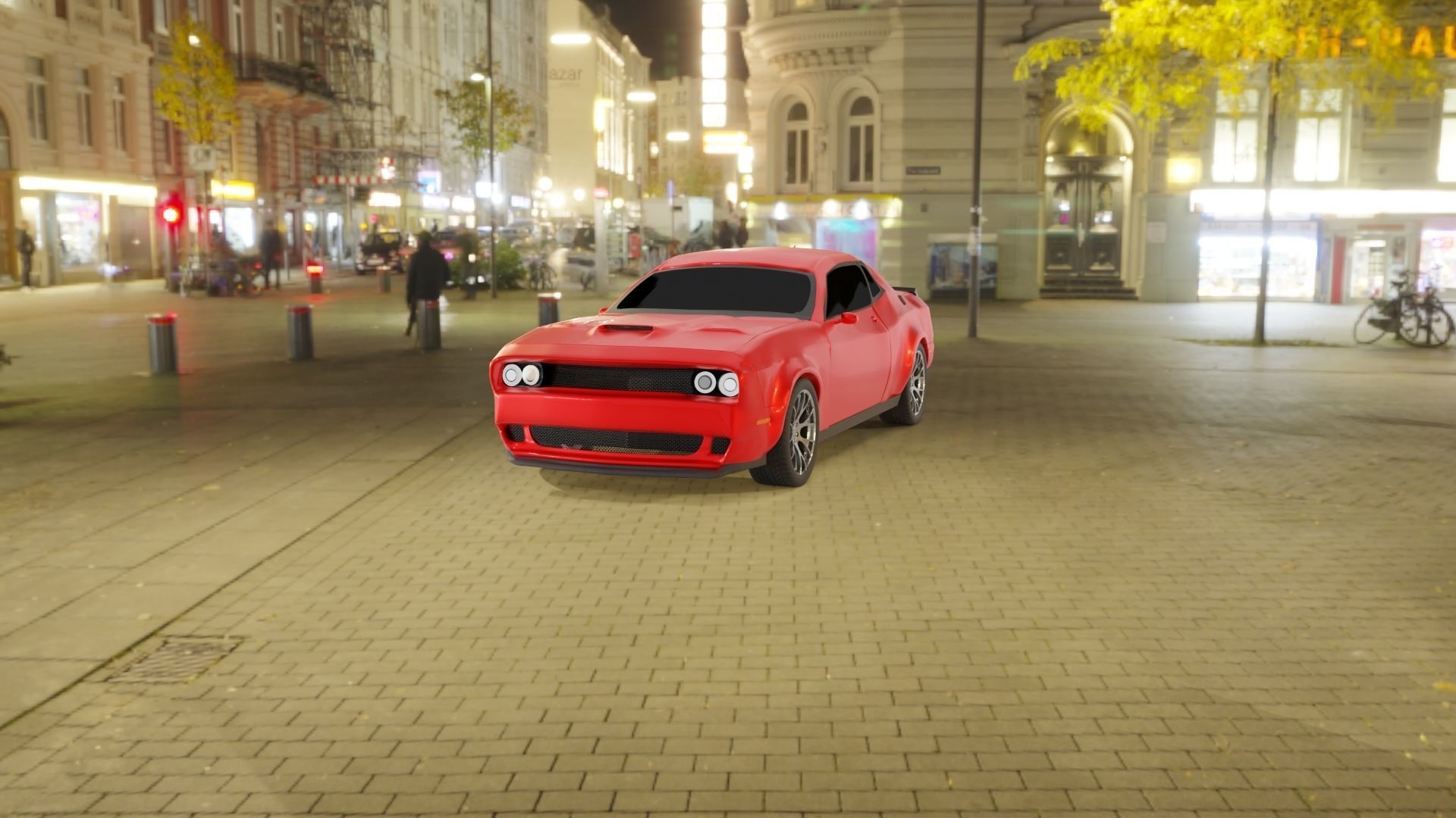 Dodge Challenger Hellcat 3D model animated rigged | CGTrader