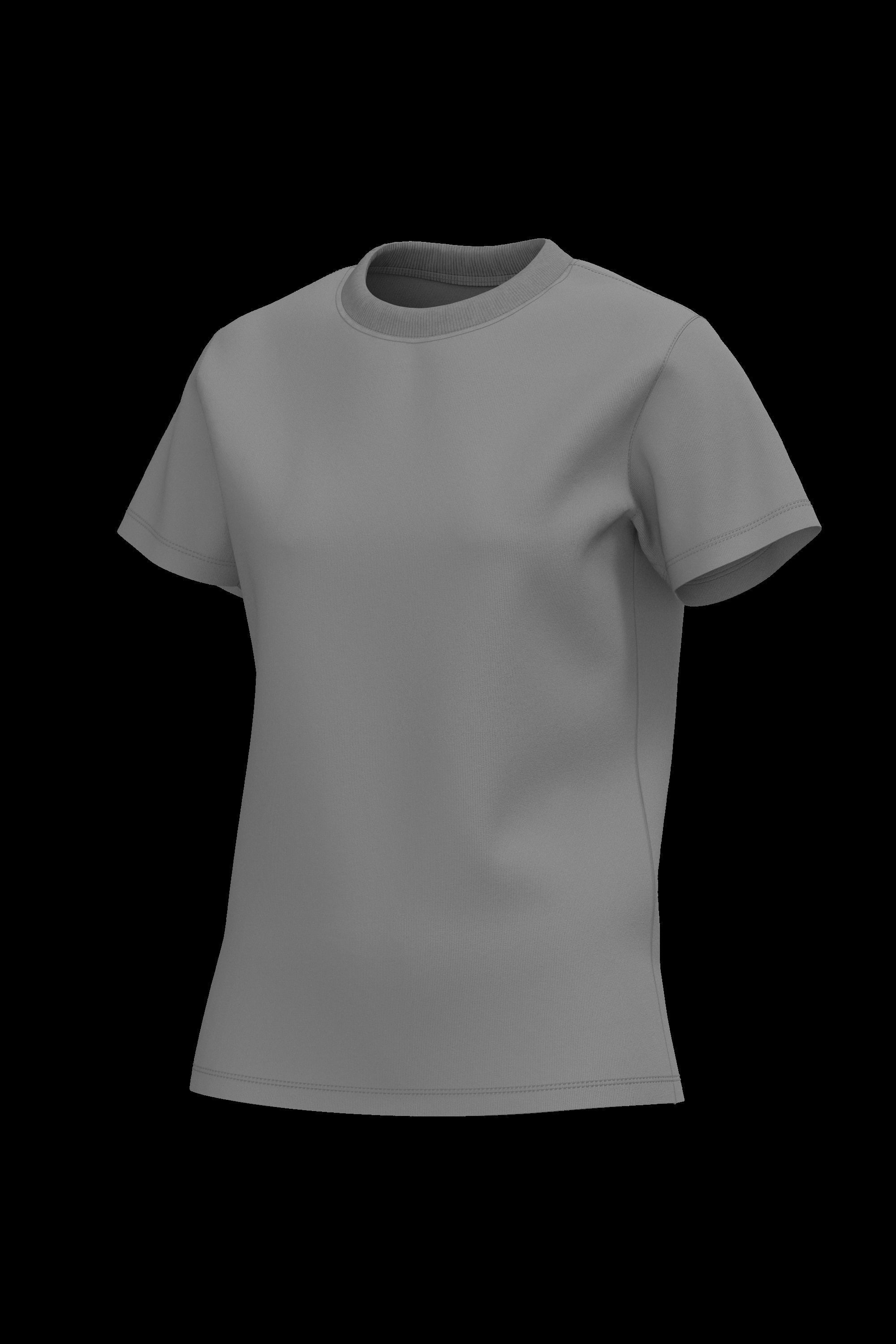 Female regular tshirt free 3D model rigged | CGTrader