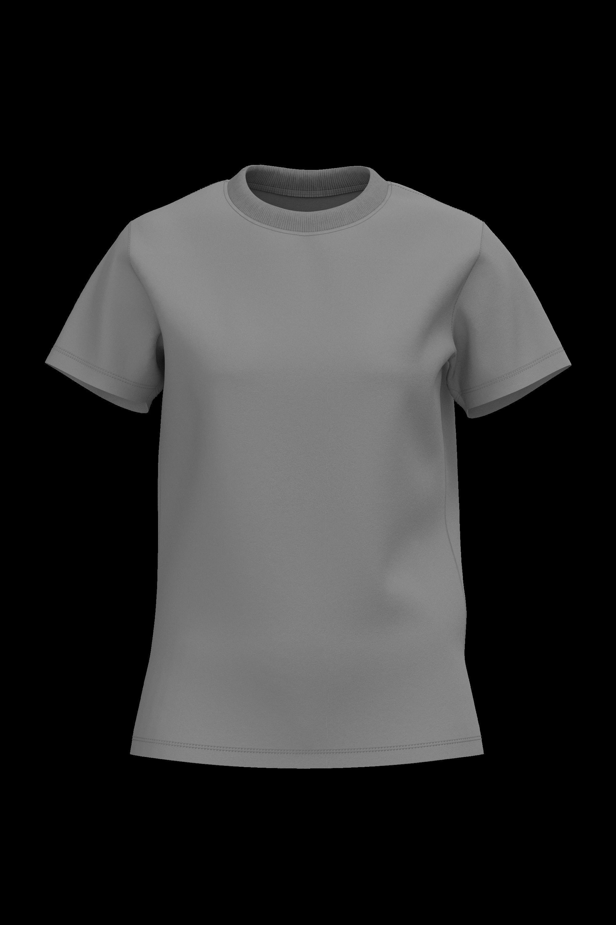 Female regular tshirt free 3D model rigged | CGTrader