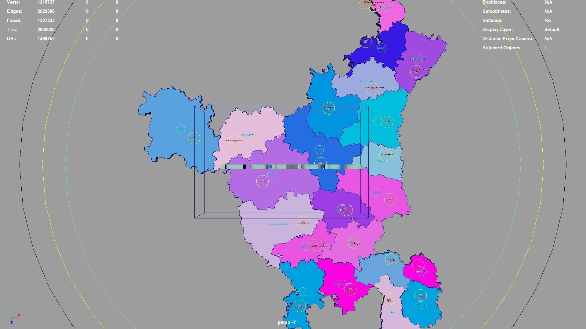 Haryana India map region 3D model geography political 3D model rigged ...