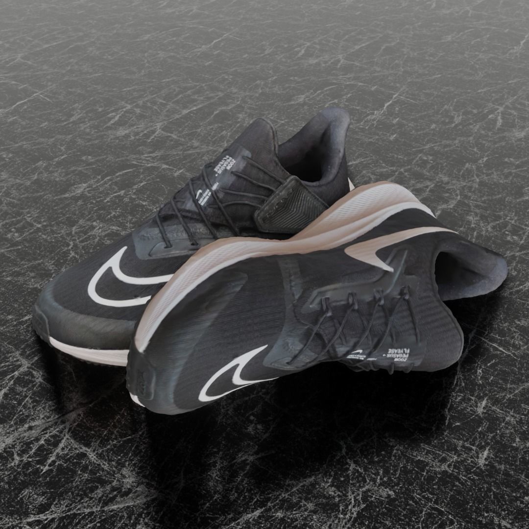 3D model NIKE FLY EASE 2 3D SHOES - BLACK VR / AR / low-poly | CGTrader