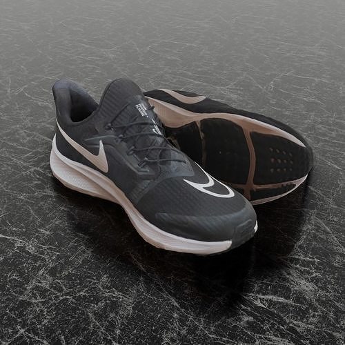 3D model NIKE FLY EASE 2 3D SHOES - BLACK VR / AR / low-poly | CGTrader