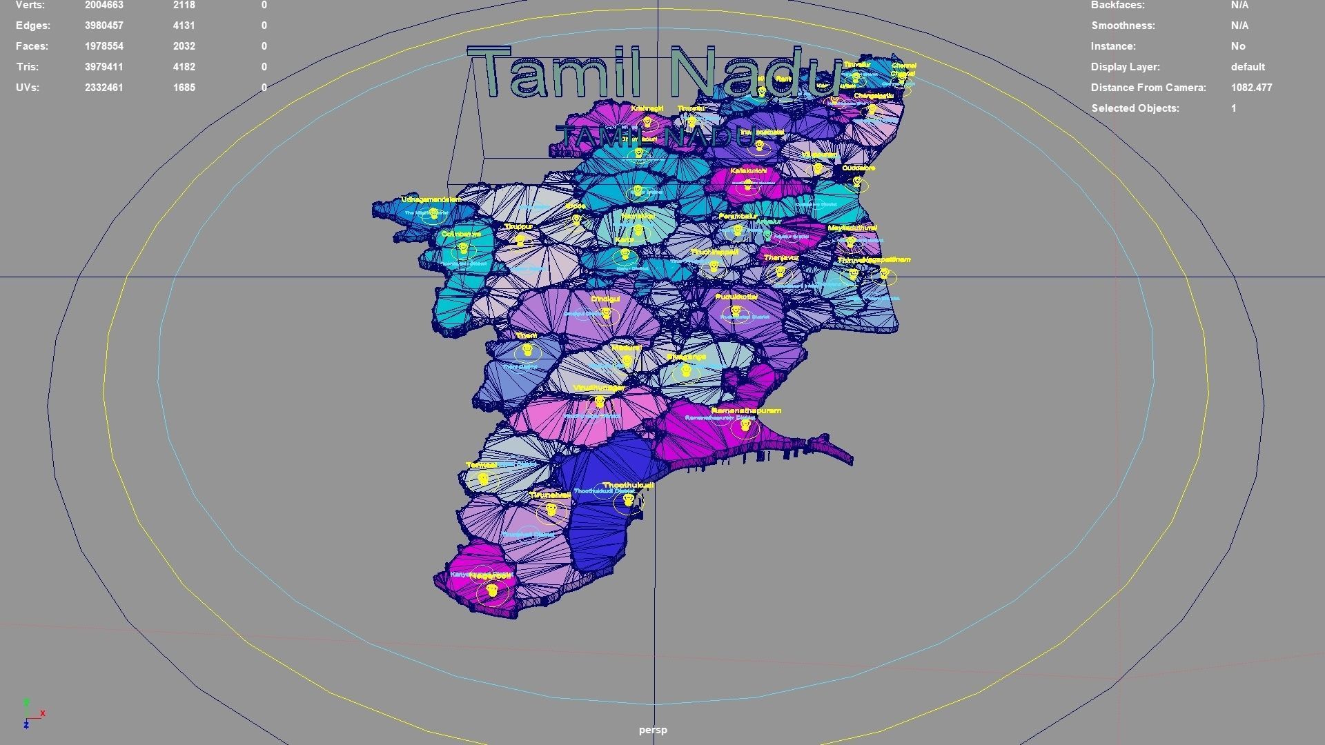 Tamil Nadu India map region 3D model geography political 3D model ...