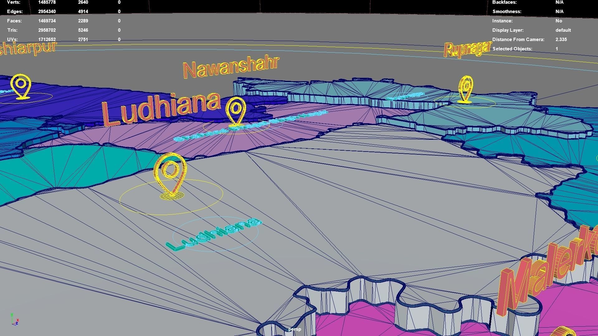 Punjab India map region 3D model geography political geographic 3D ...