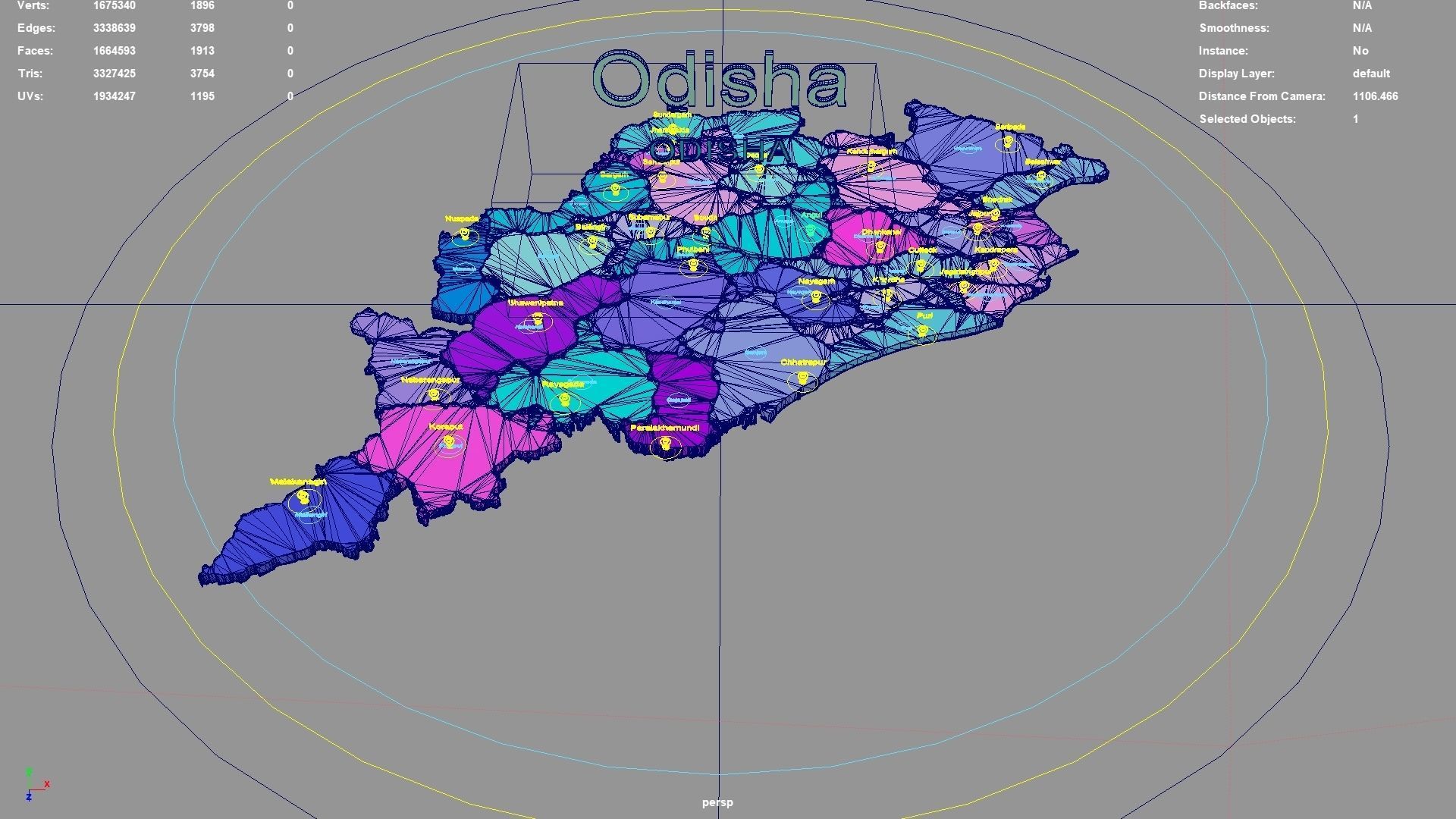 Odisha India map region 3D model geography political geographic 3D ...