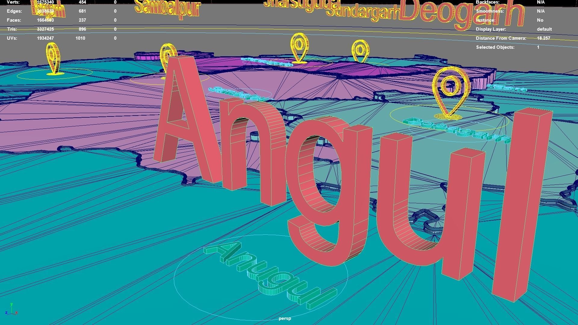 Odisha India map region 3D model geography political geographic 3D ...