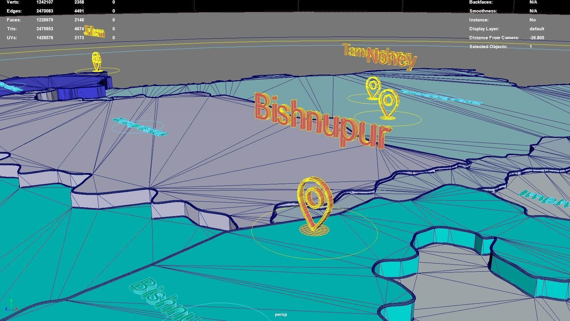 Manipur India map region 3D model geography political 3D model rigged ...