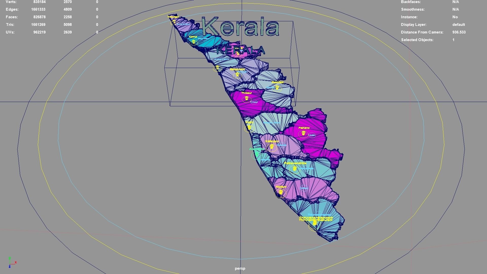 Kerala India map region 3D model geography political geographic 3D ...