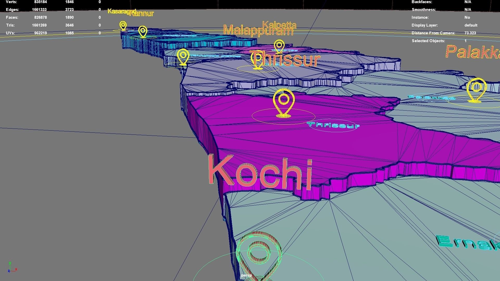 Kerala India map region 3D model geography political geographic 3D ...