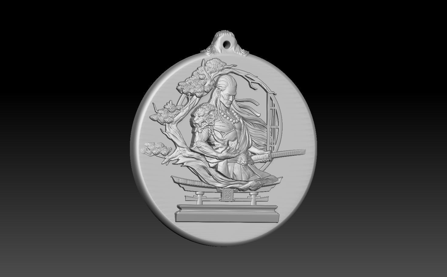 HM Samurai Warrior Keychain 3D model 3D printable | CGTrader