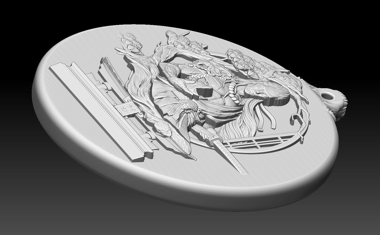 HM Samurai Warrior Keychain 3D model 3D printable | CGTrader