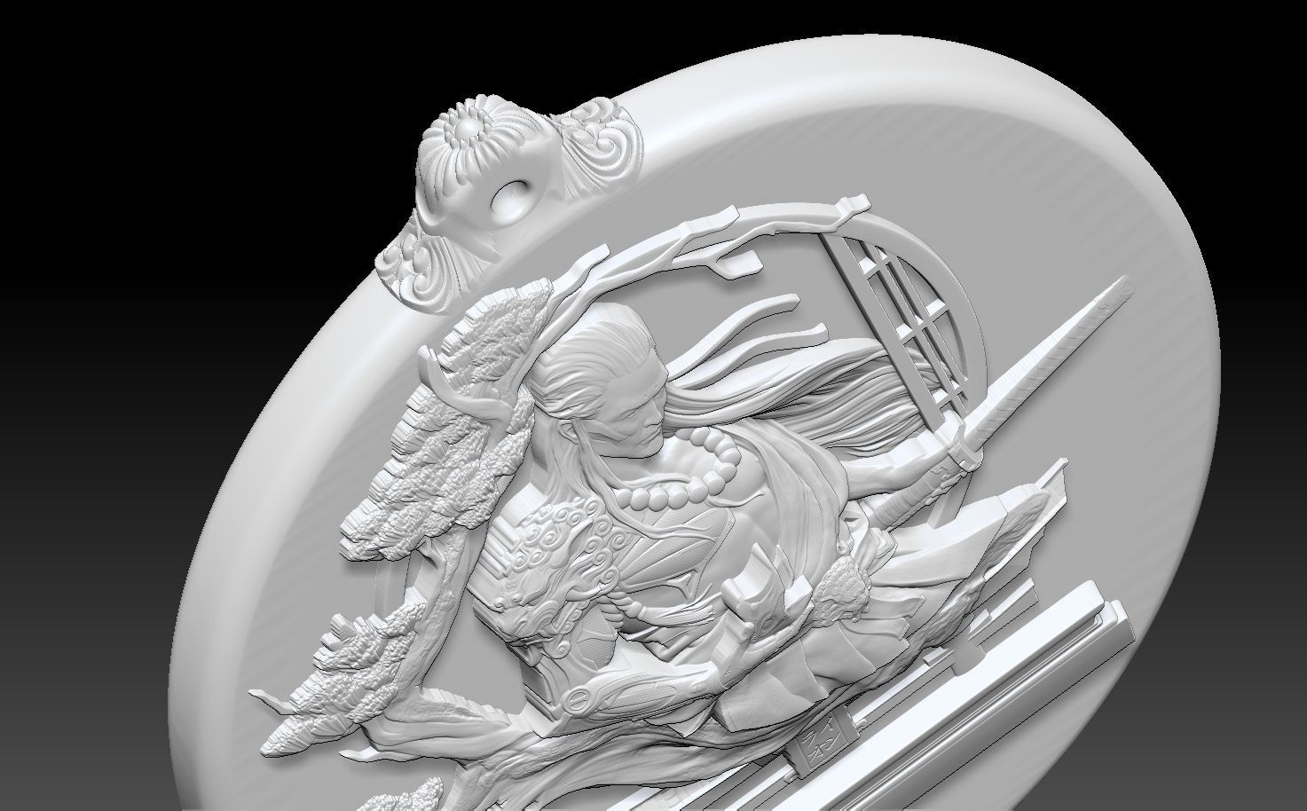 HM Samurai Warrior Keychain 3D model 3D printable | CGTrader