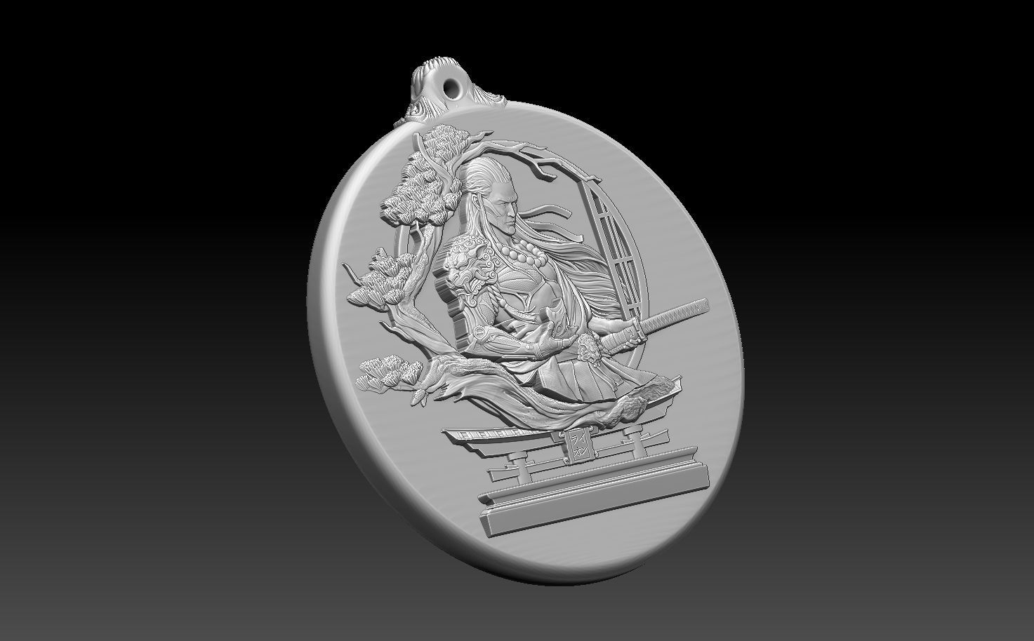 HM Samurai Warrior Keychain 3D model 3D printable | CGTrader