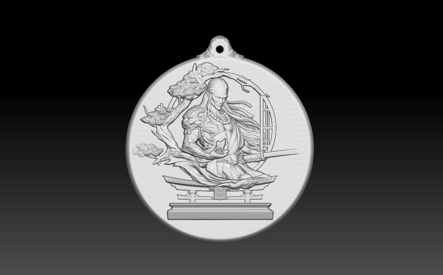 HM Samurai Warrior Keychain 3D model 3D printable | CGTrader
