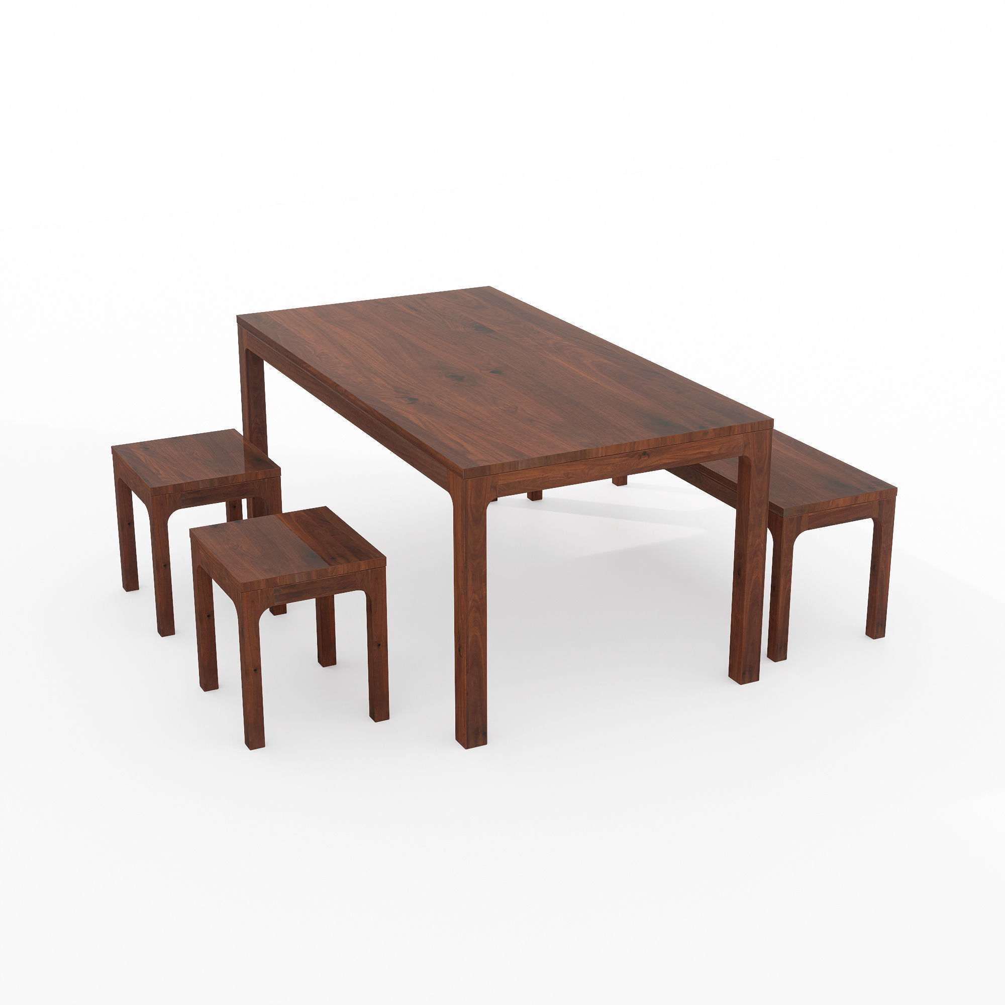 WOODONE Japanese Dining Table Set 3D model | CGTrader