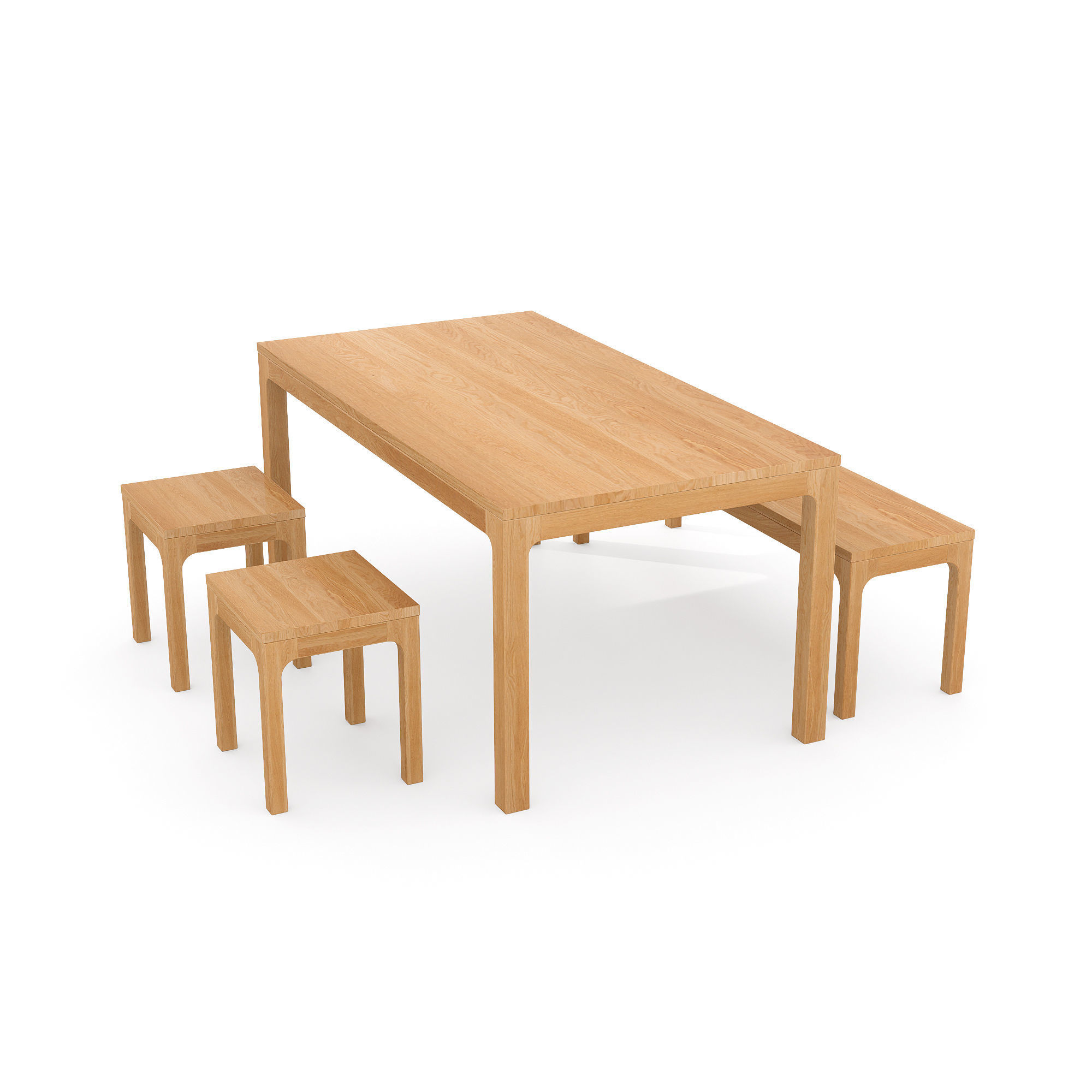 WOODONE Japanese Dining Table Set 3D model | CGTrader