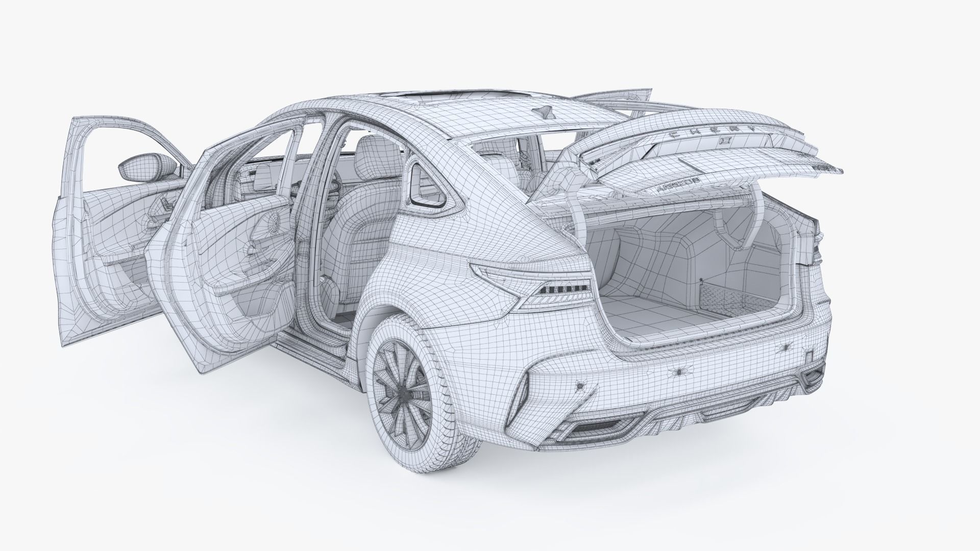 3D model Chery Arrizo 8 2023 with interior VR / AR / low-poly | CGTrader