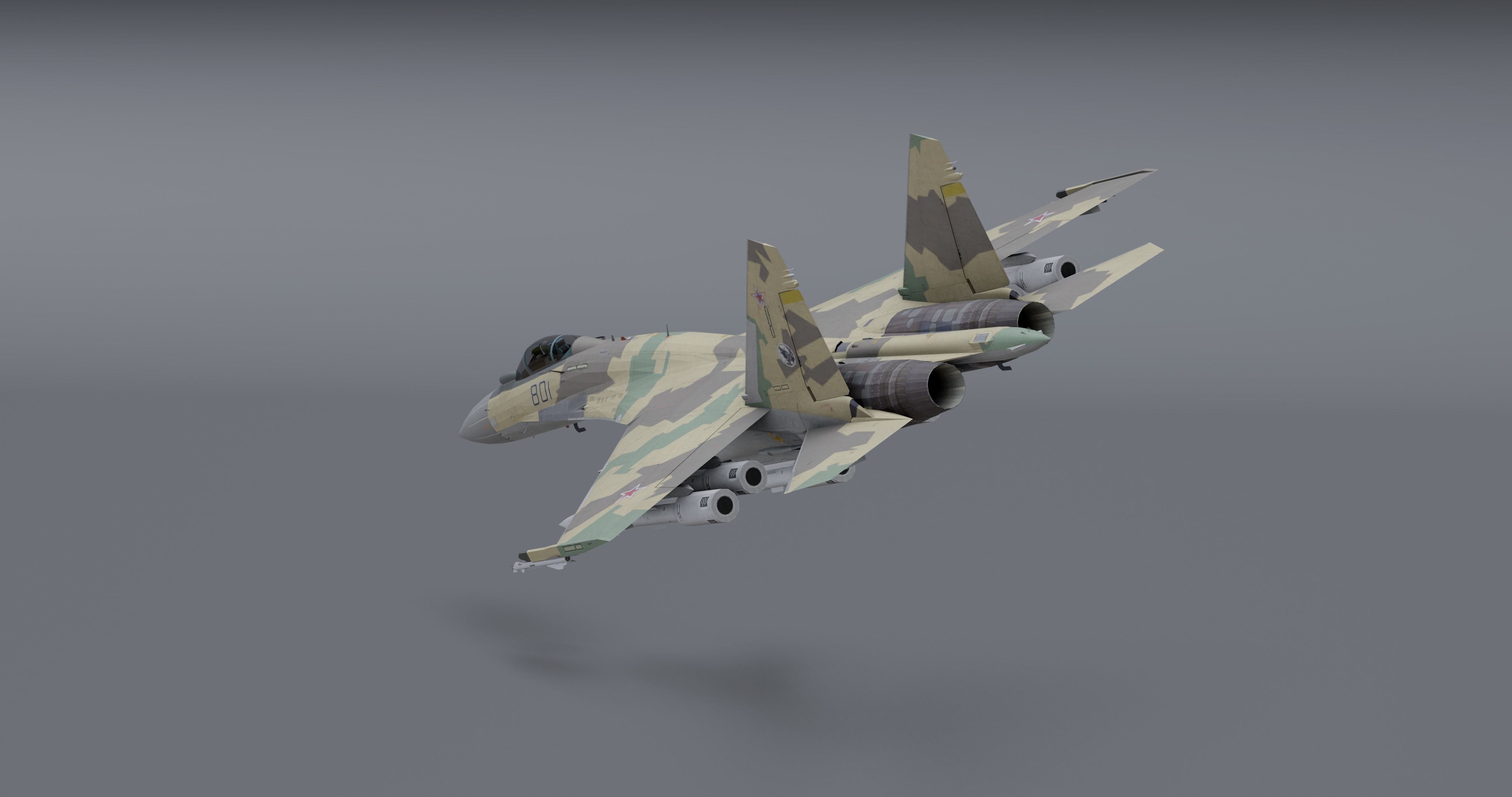 3D model Su-35 Flanker - E VR / AR / low-poly | CGTrader