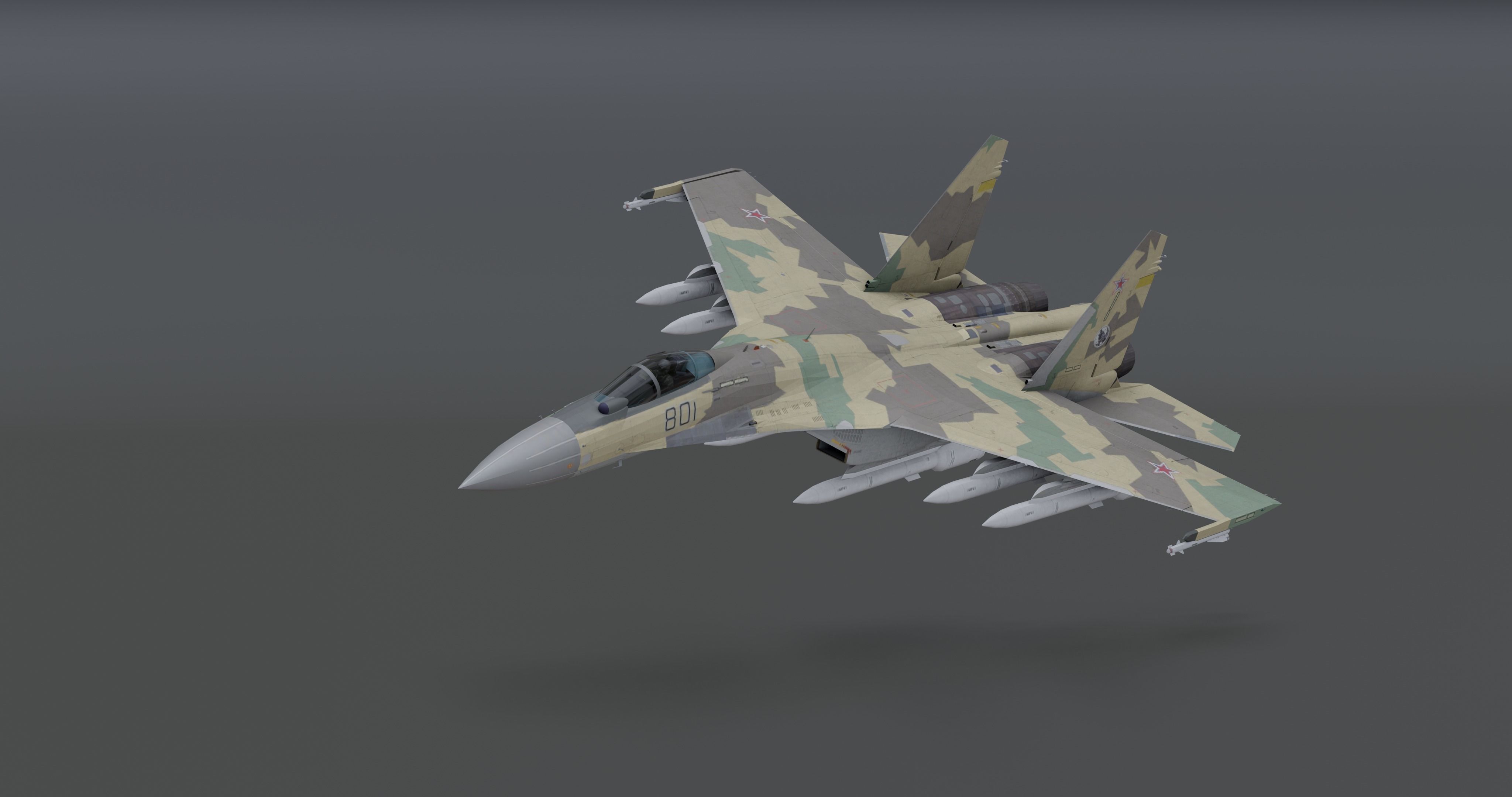 3D model Su-35 Flanker - E VR / AR / low-poly | CGTrader