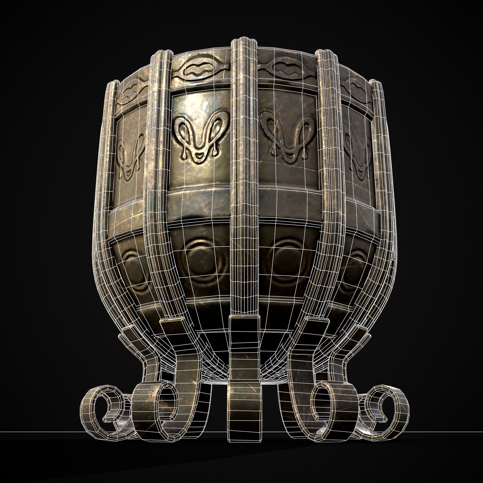 3D model Bronze Decorative Cauldron VR / AR / low-poly | CGTrader