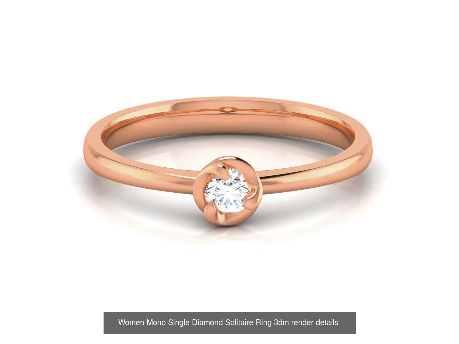 37 Women Mono Single Diamond Solitaire Ring models 3D Model Collection ...