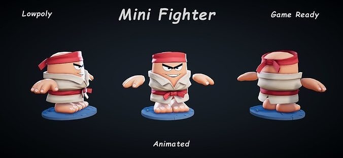 3D model Low poly Mini Fighter VR / AR / low-poly | CGTrader