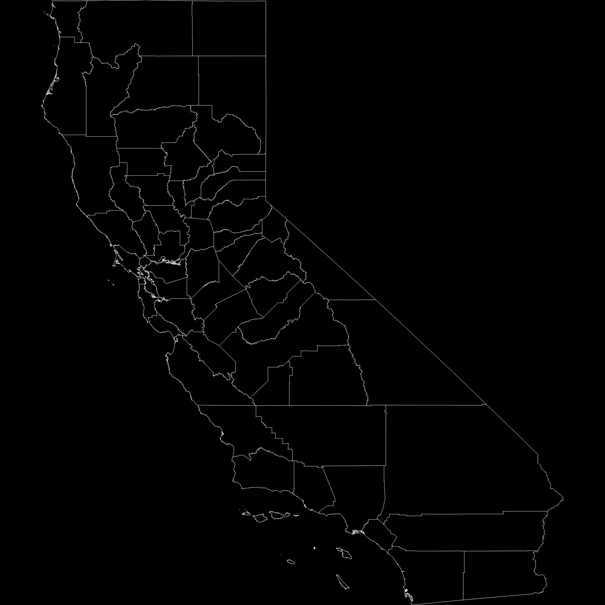California United States USA map region 3D model geography 3D model ...