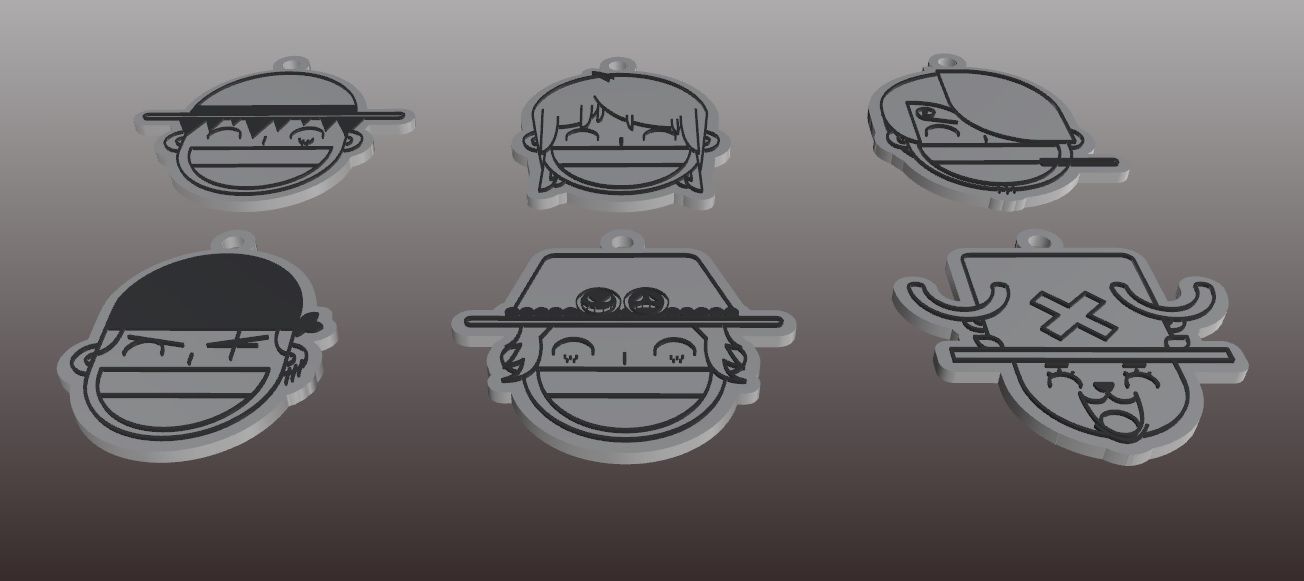 Anime One Piece keychain 3D model 3D printable | CGTrader