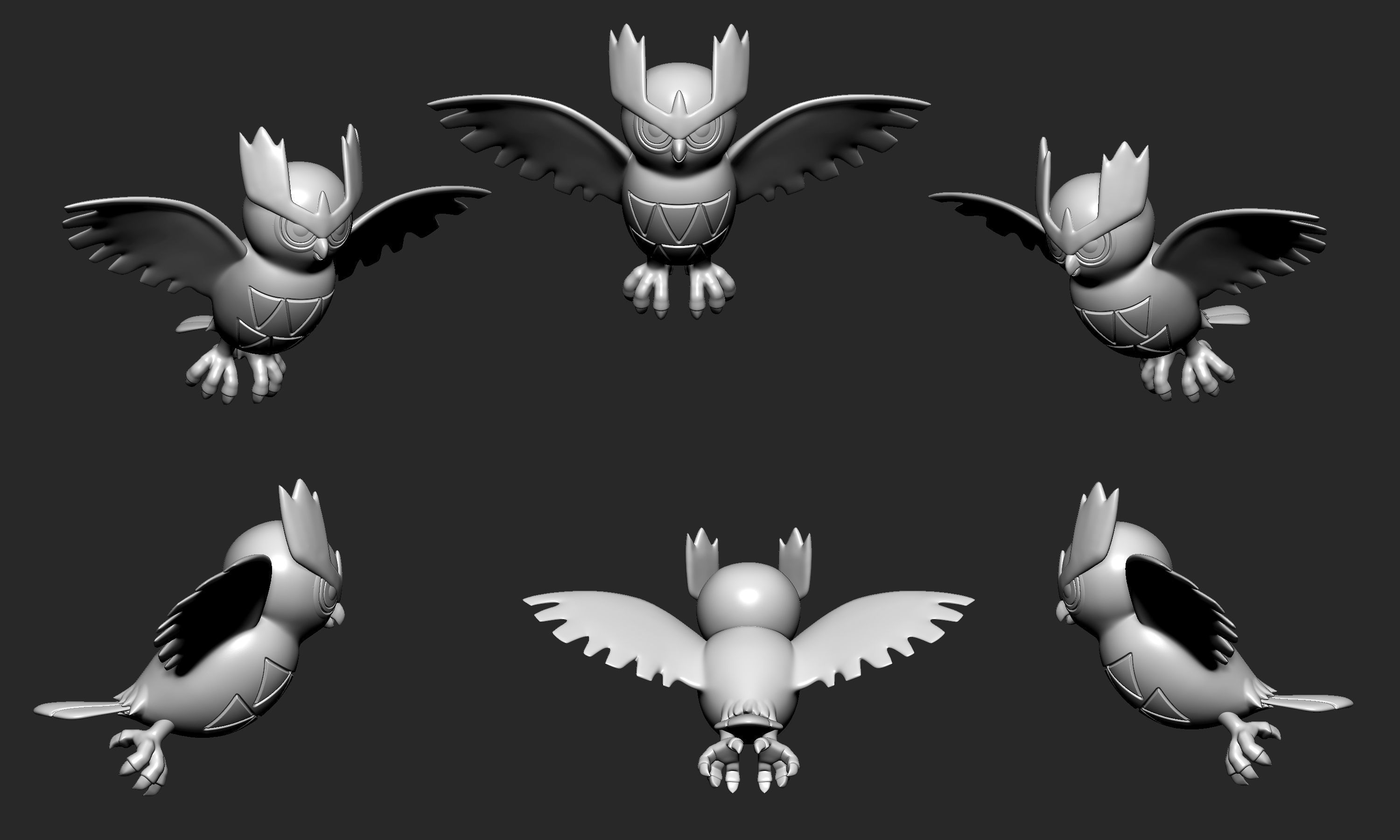 Pokemon - Noctowl with 2 poses 3D model 3D printable | CGTrader