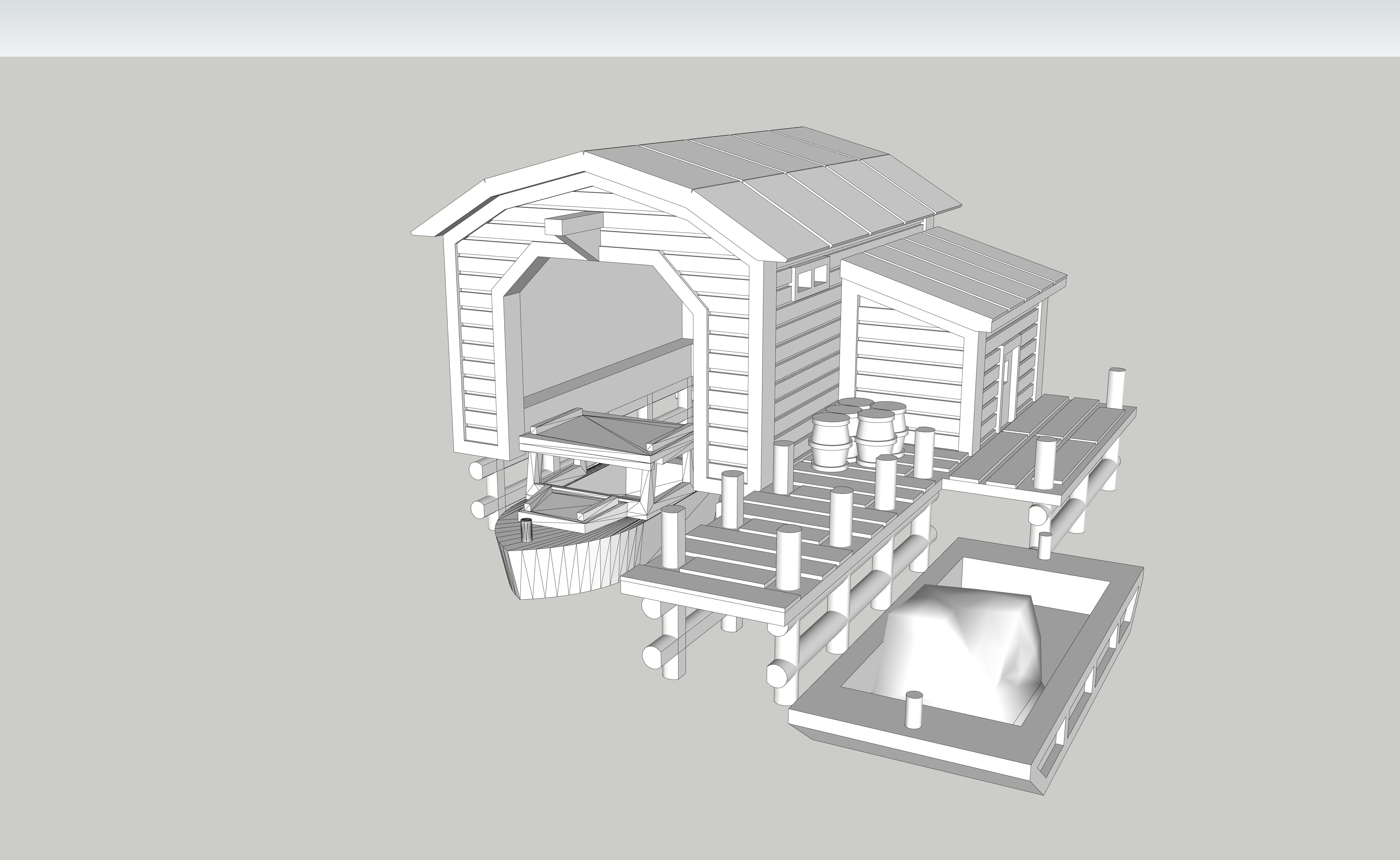 3D model Waterfront Dockside Boathouse by Outland Models VR / AR / low-poly | CGTrader