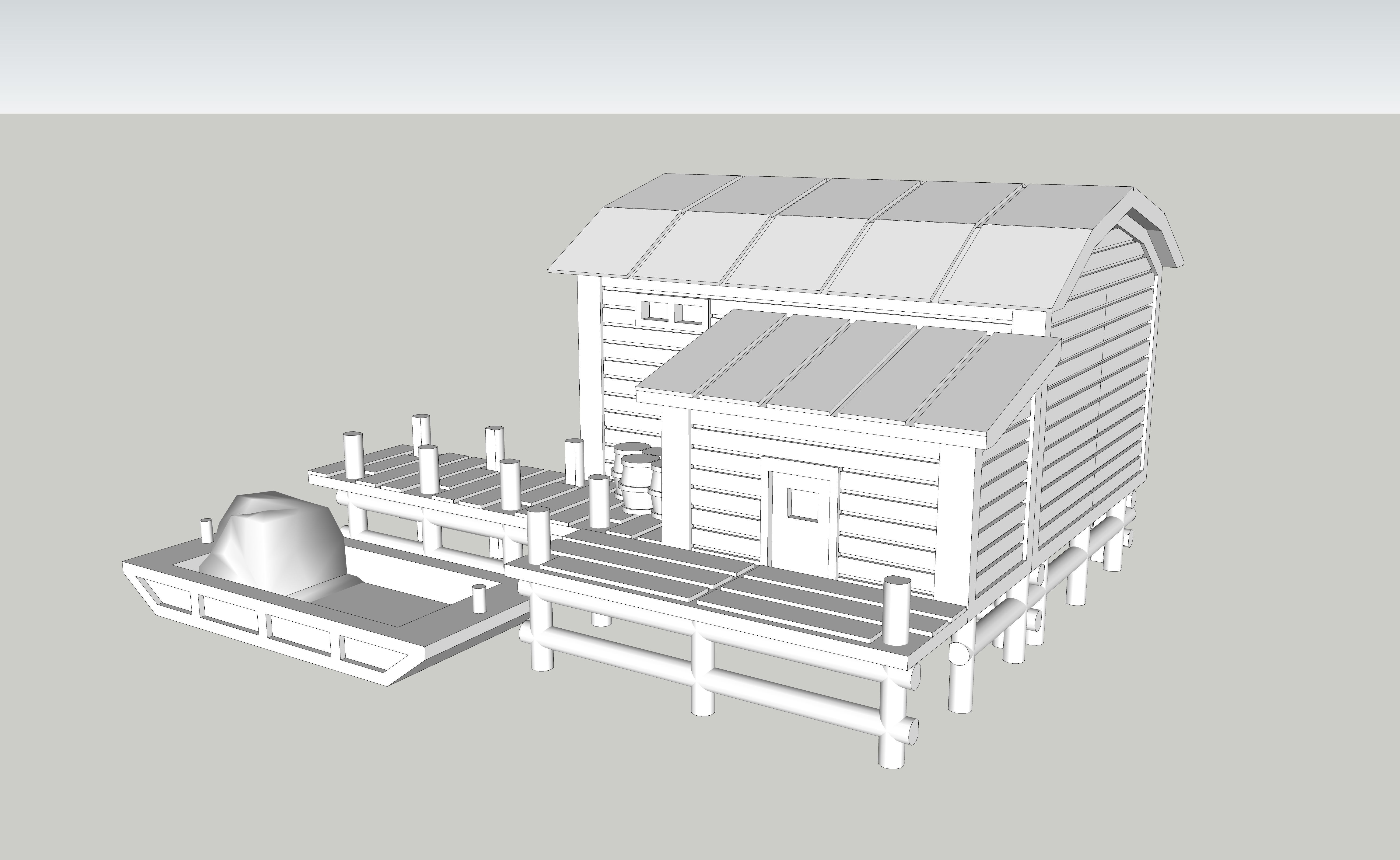 3D model Waterfront Dockside Boathouse by Outland Models VR / AR / low-poly | CGTrader