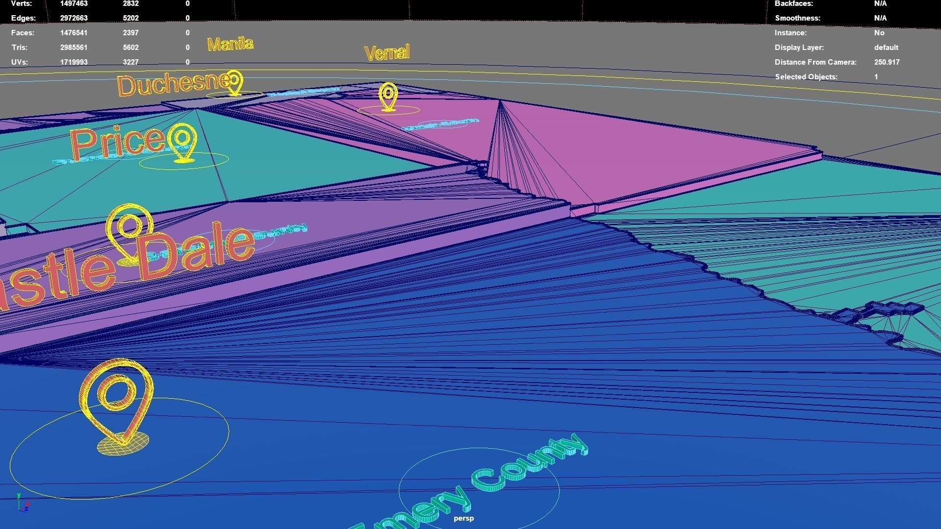 Utah United States USA map region 3D model geography political 3D model ...