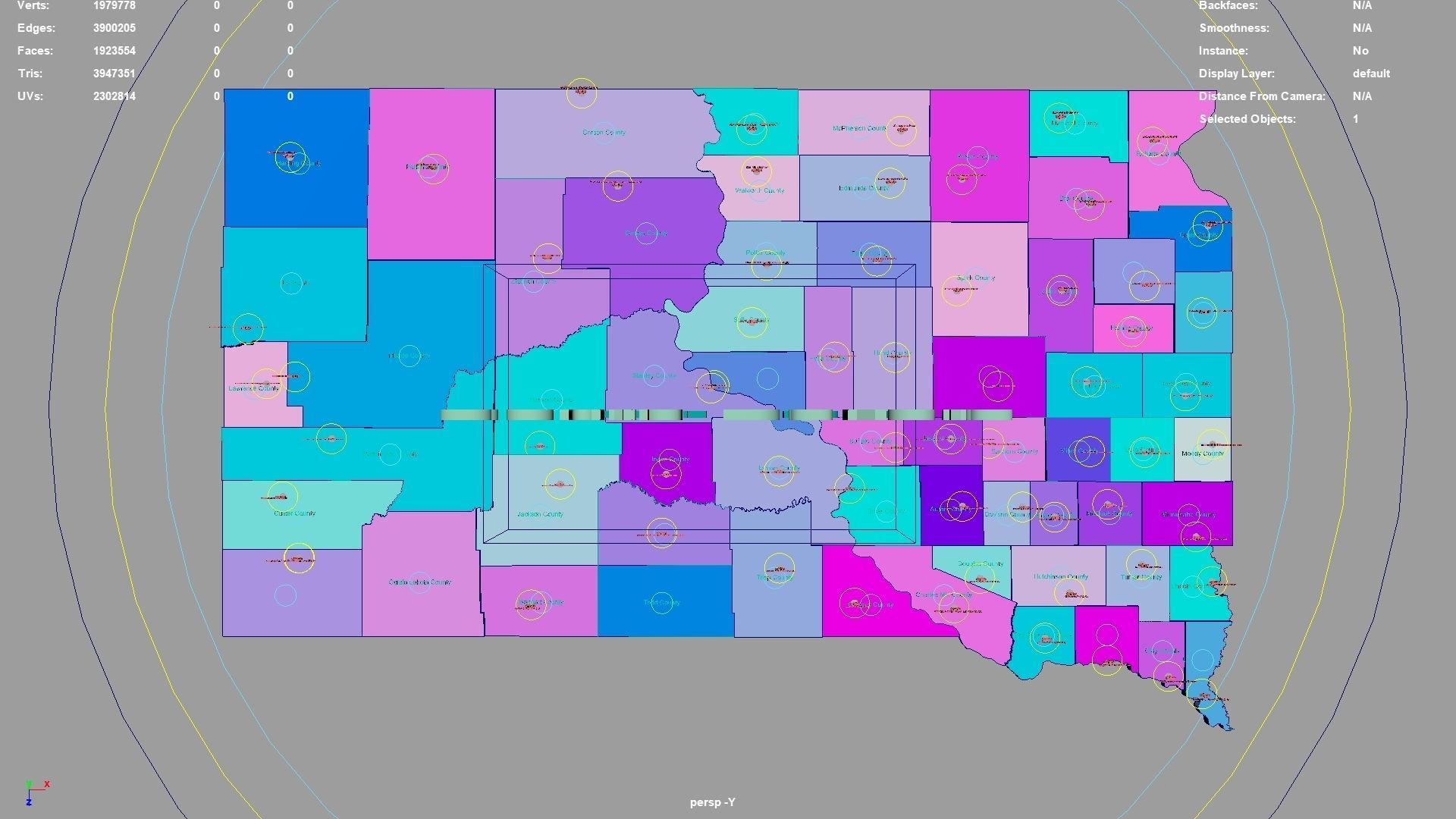 South Dakota United States USA map region 3D model geography 3D model ...