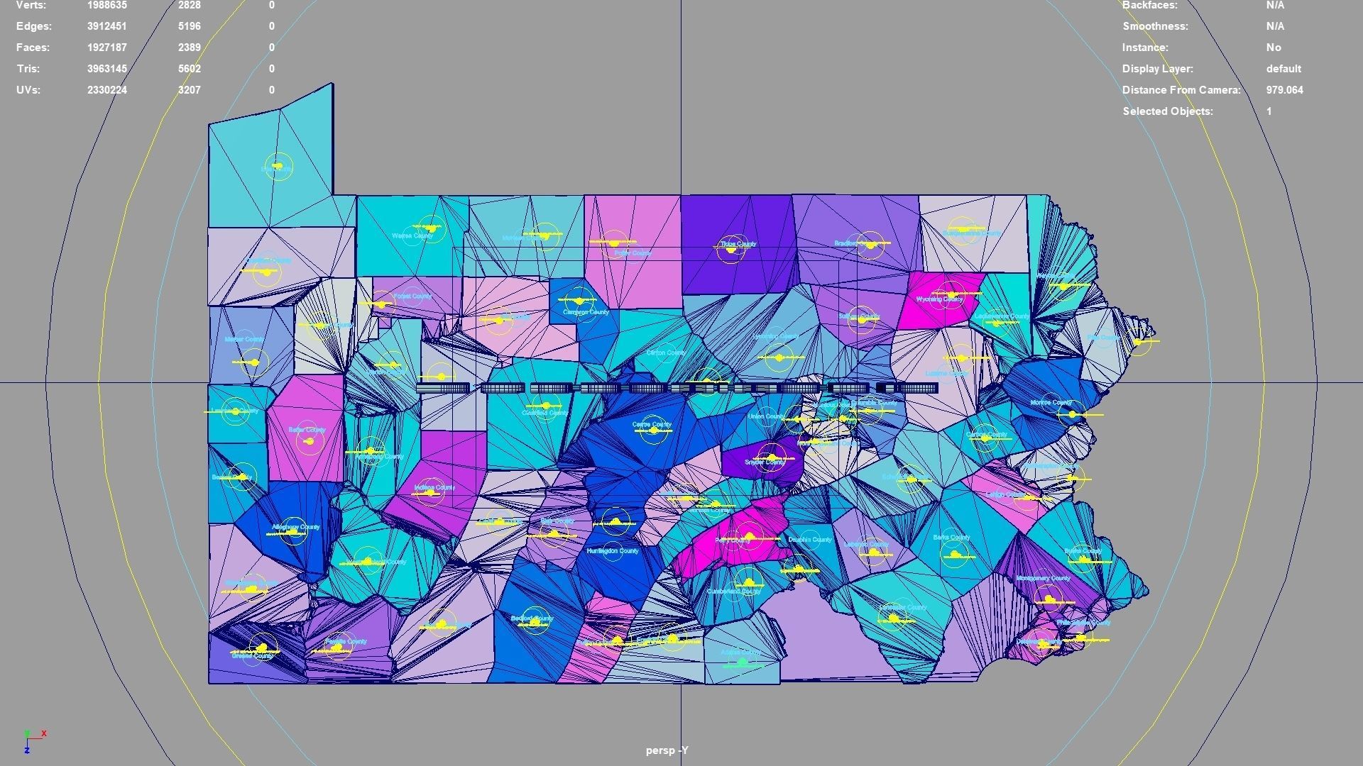 Pennsylvania United States USA map region 3D model geography 3D model ...