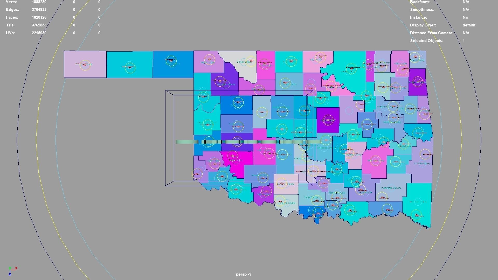 Oklahoma United States USA map region 3D model geography 3D model ...